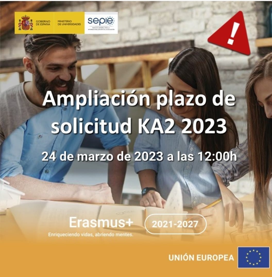 Fechas del Programa #Erasmus+ : Ampliación plazo de solicitud KA2 2023 – Innovation Training Center